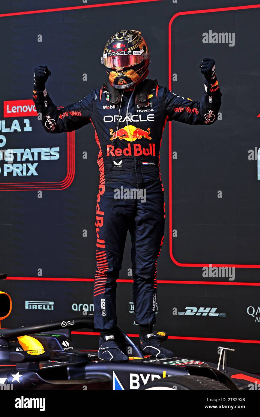 Austin, USA. 22nd Oct, 2023. Race winner Max Verstappen (NLD) Red Bull ...