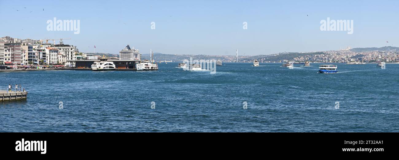The Bosphorus Strait. Panorama of the Bosphorus in Istanbul, Turkey ...