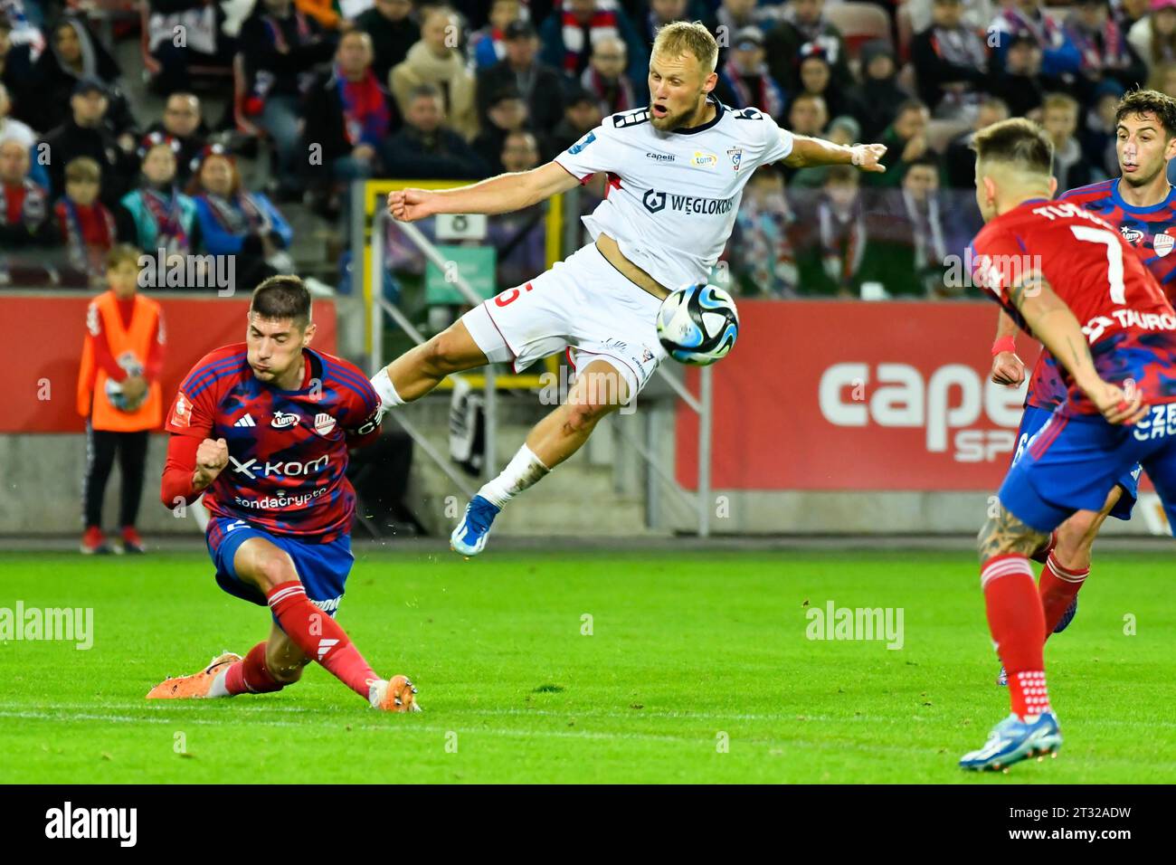 Zabrze, Poland. 22nd Oct, 2023. Szymon Czyz of Gornik Zabrze during the Polish Ekstraklasa match ...