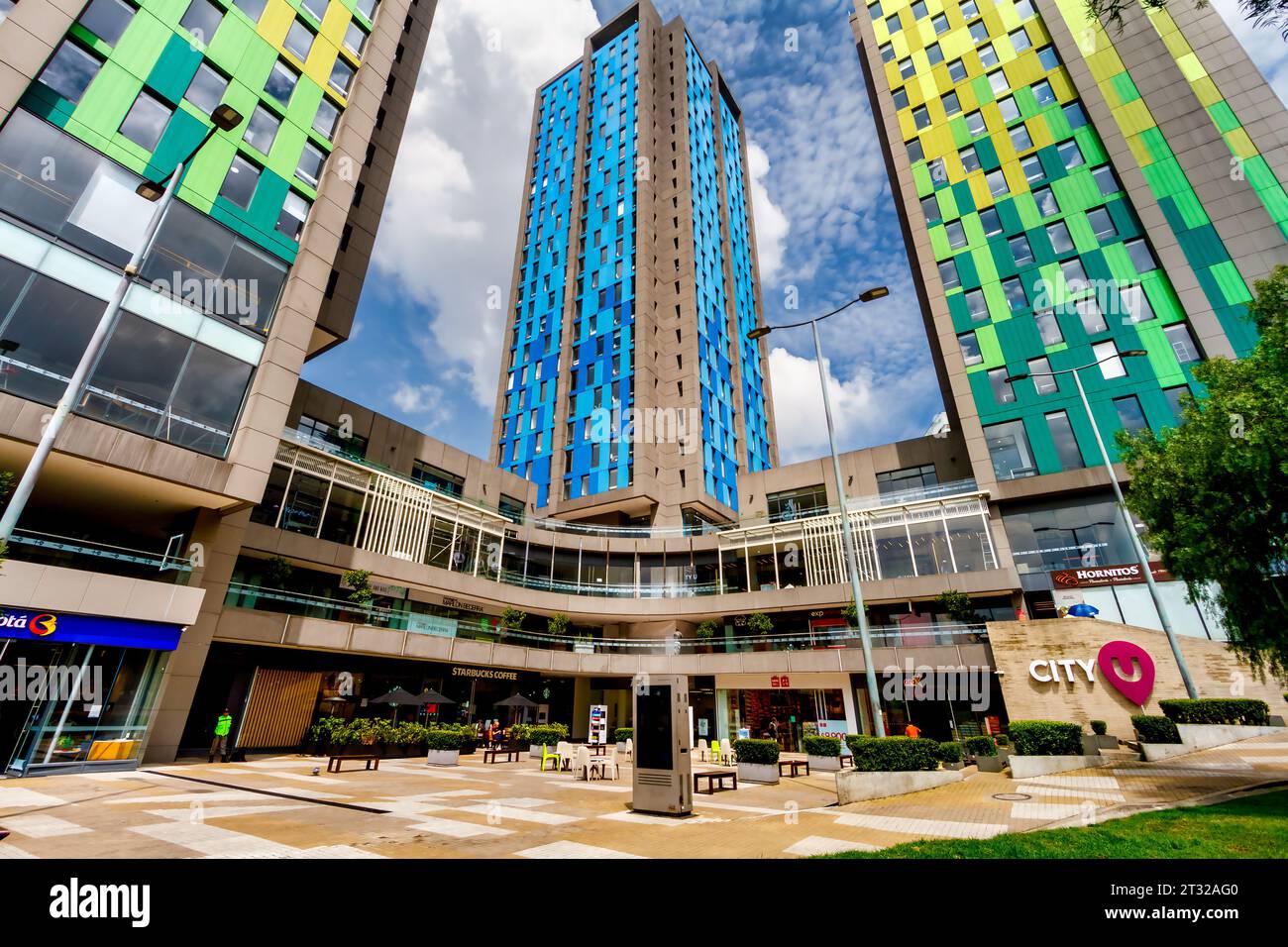 Bogota, Colombia - January 2, 2023: Courtyard with empty premises at ...