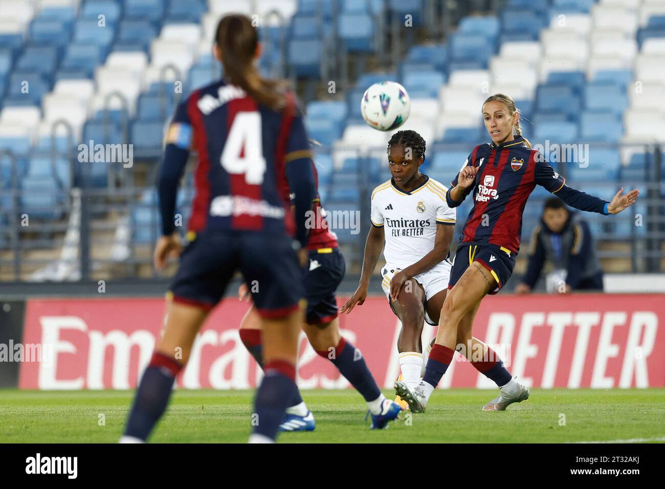 Linda Caicedo of Real Madrid and Angela Sosa of Levante UD in action ...