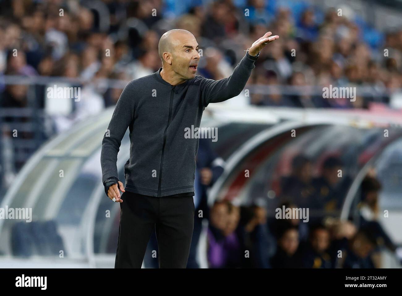 Jose Luis Sanchez, head coach of Levante UD, gestures during the ...