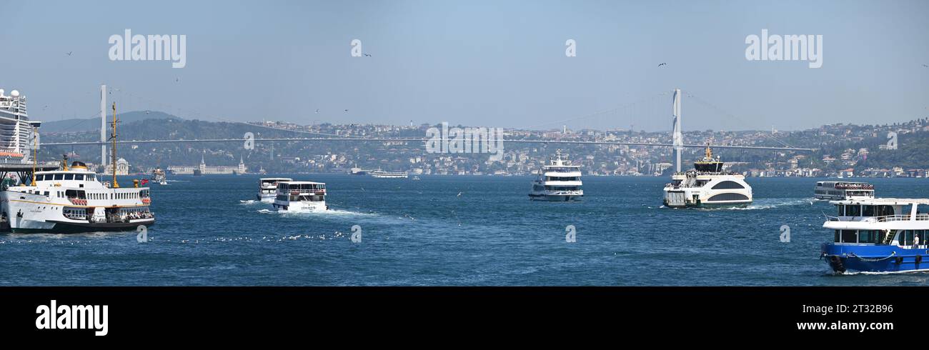The Bosphorus Strait. Panorama of the Bosphorus in Istanbul, Turkey ...
