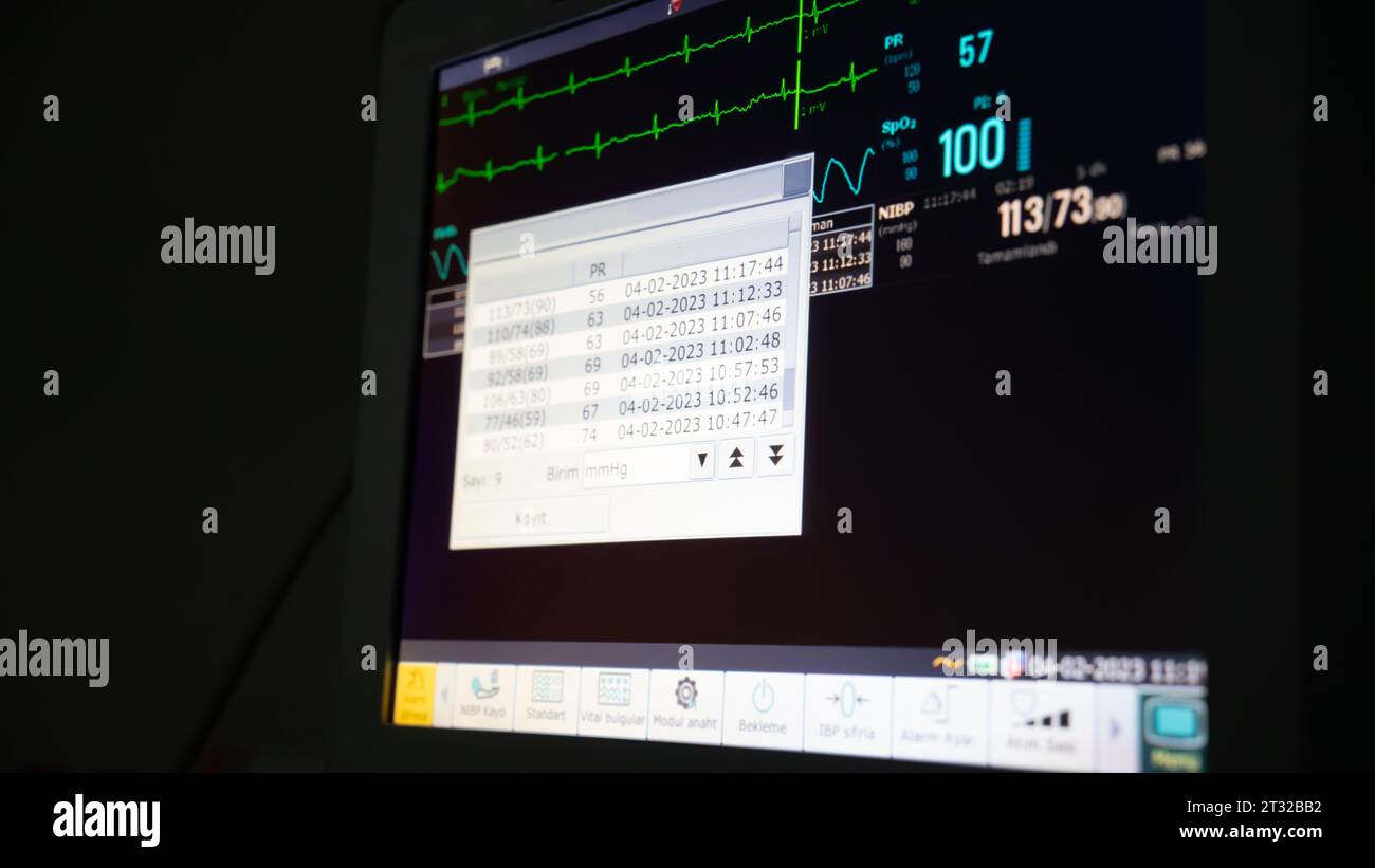 parameter monitoring. During surgery in the operating room, the patient's blood pressure and ...