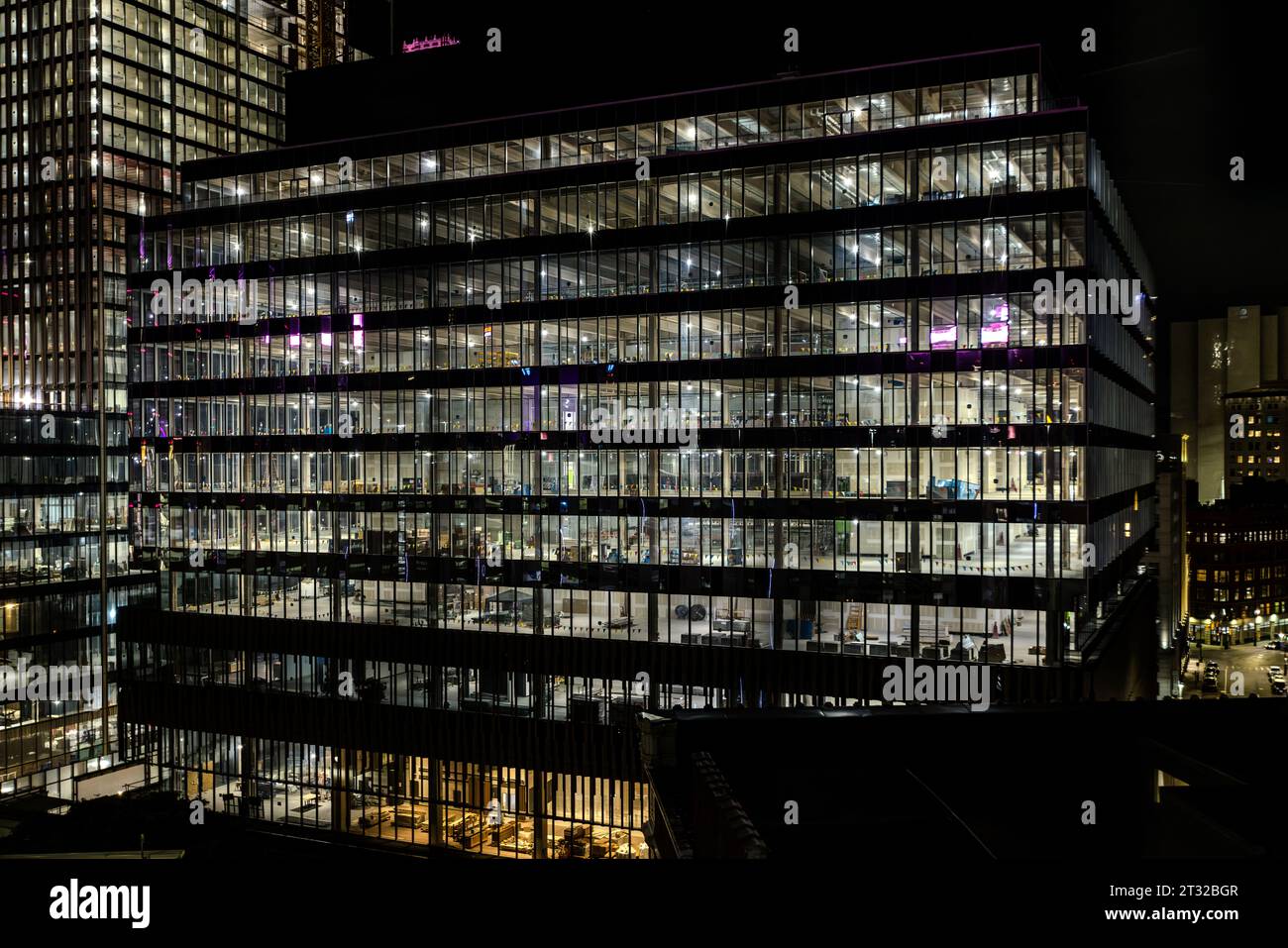 Detroit, United States by night Stock Photo - Alamy