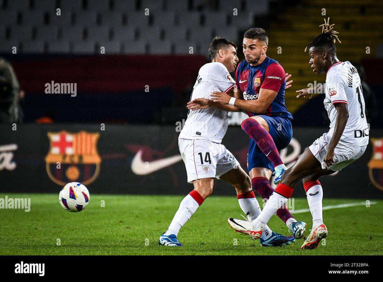 Barcelona, Spain. 22nd Oct, 2023. Ferran Torres (FC Barcelona) during a SEGUNDA FEDERACI'N RFEF ...