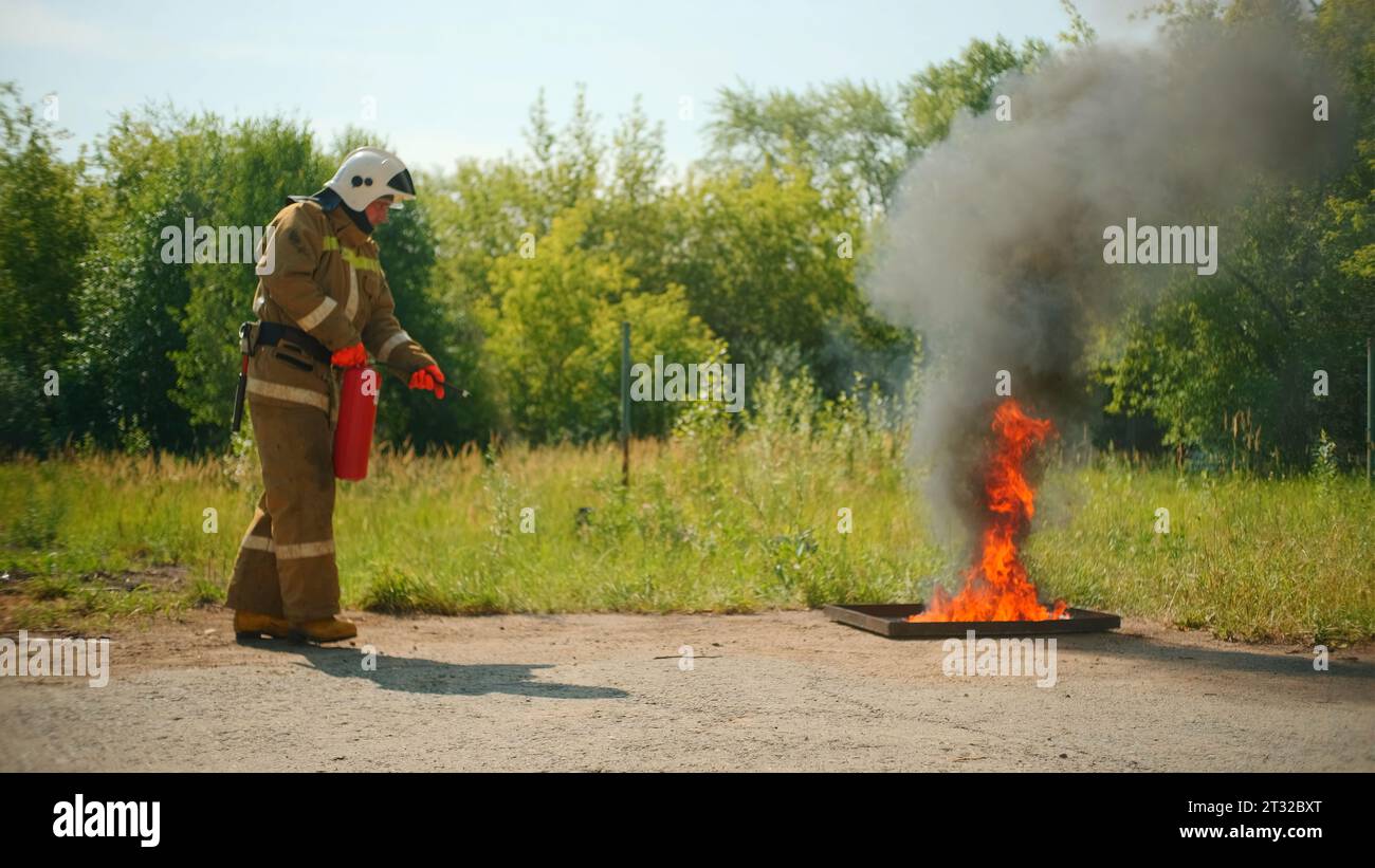 Attractive firefighter in helmet hi-res stock photography and images ...