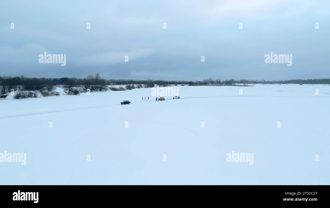 Aerial flyover ice on frozen hi-res stock photography and images - Alamy