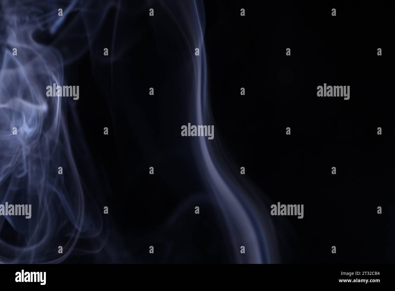 Cold silver smoke on a dark background, colourful abstract, white fog ...
