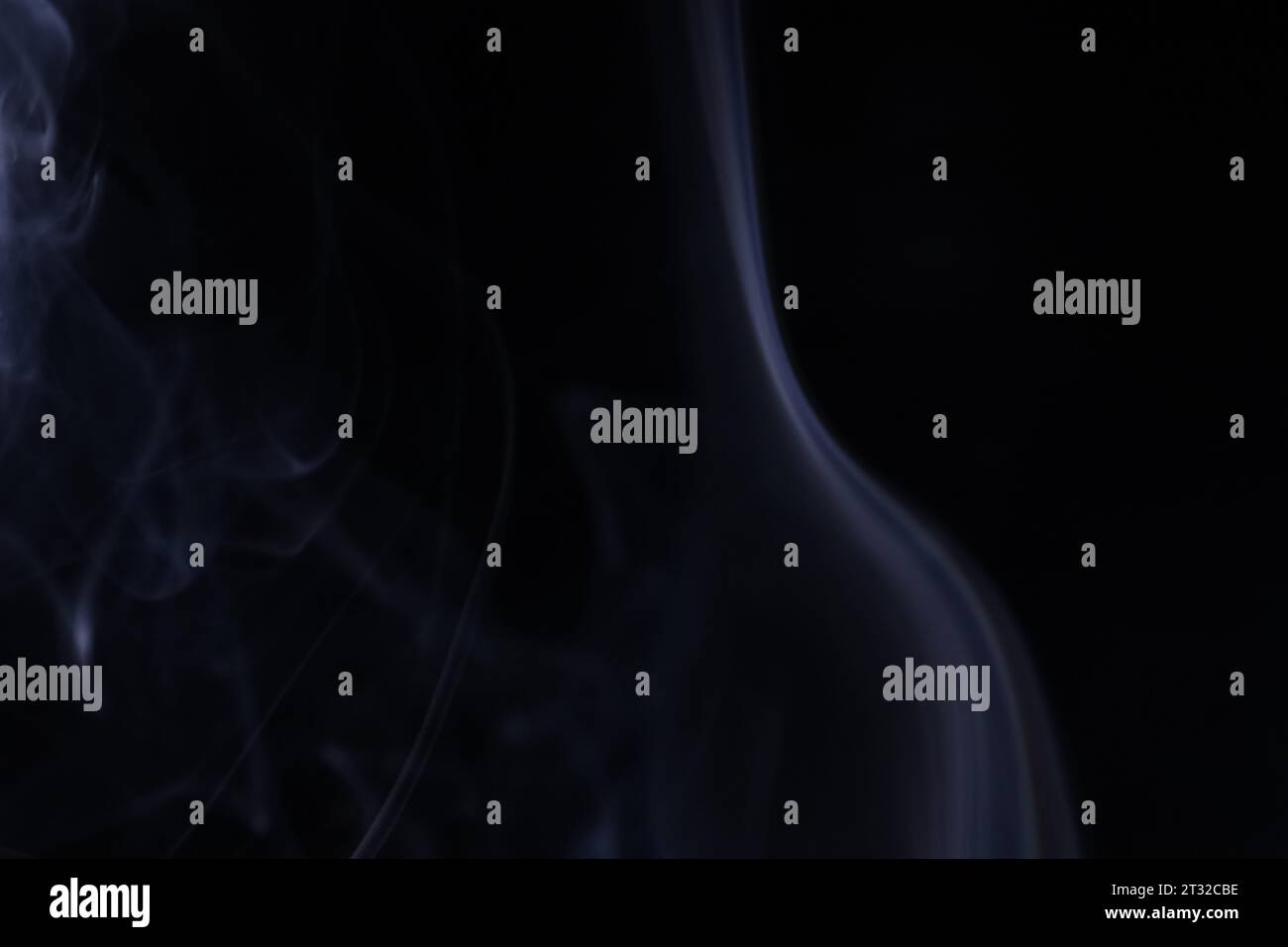 Cold silver smoke on a dark background, colourful abstract, white fog ...