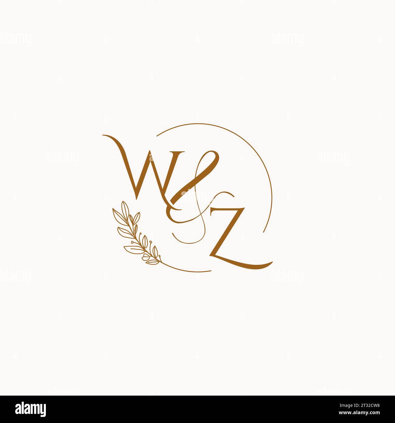 WZ initial wedding monogram logo design ideas Stock Vector Image & Art ...