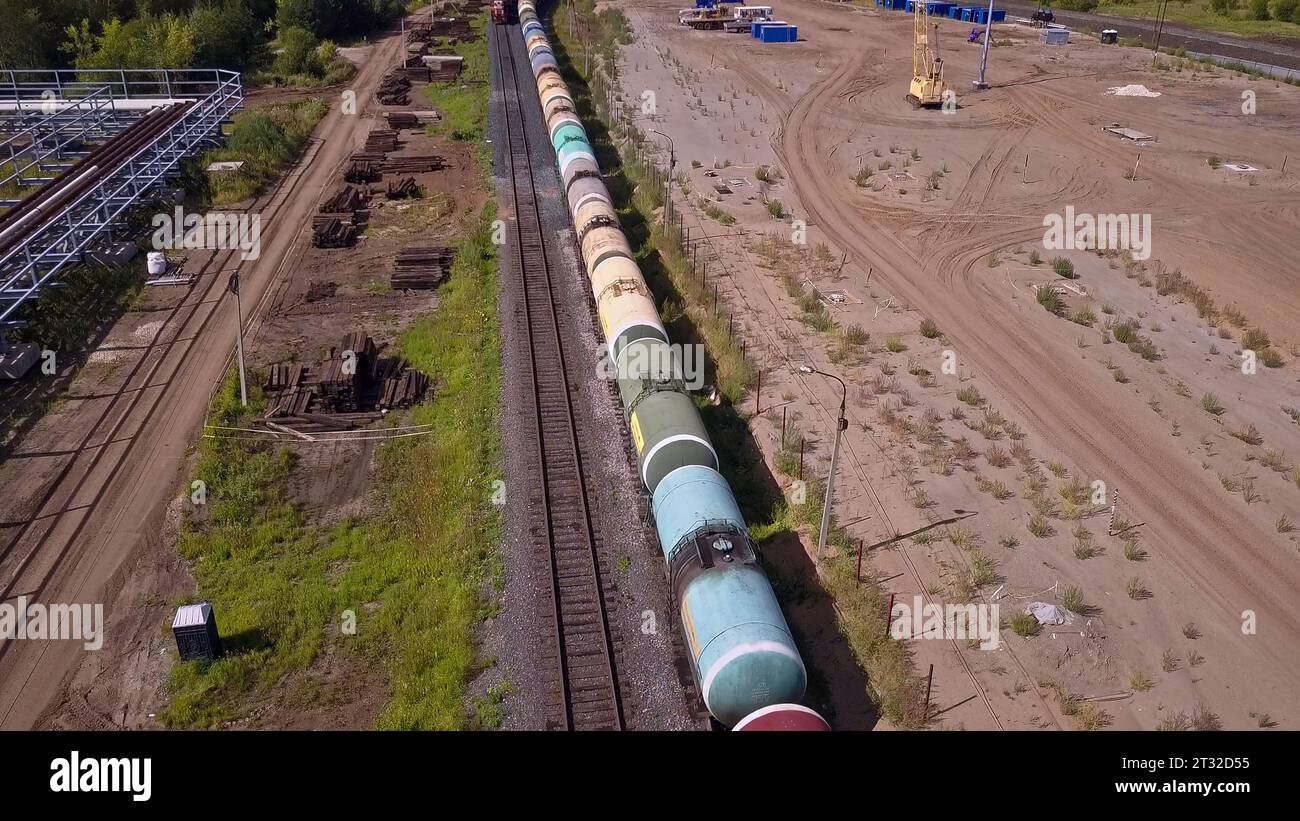 Aerial tracking freight train in hi-res stock photography and images ...