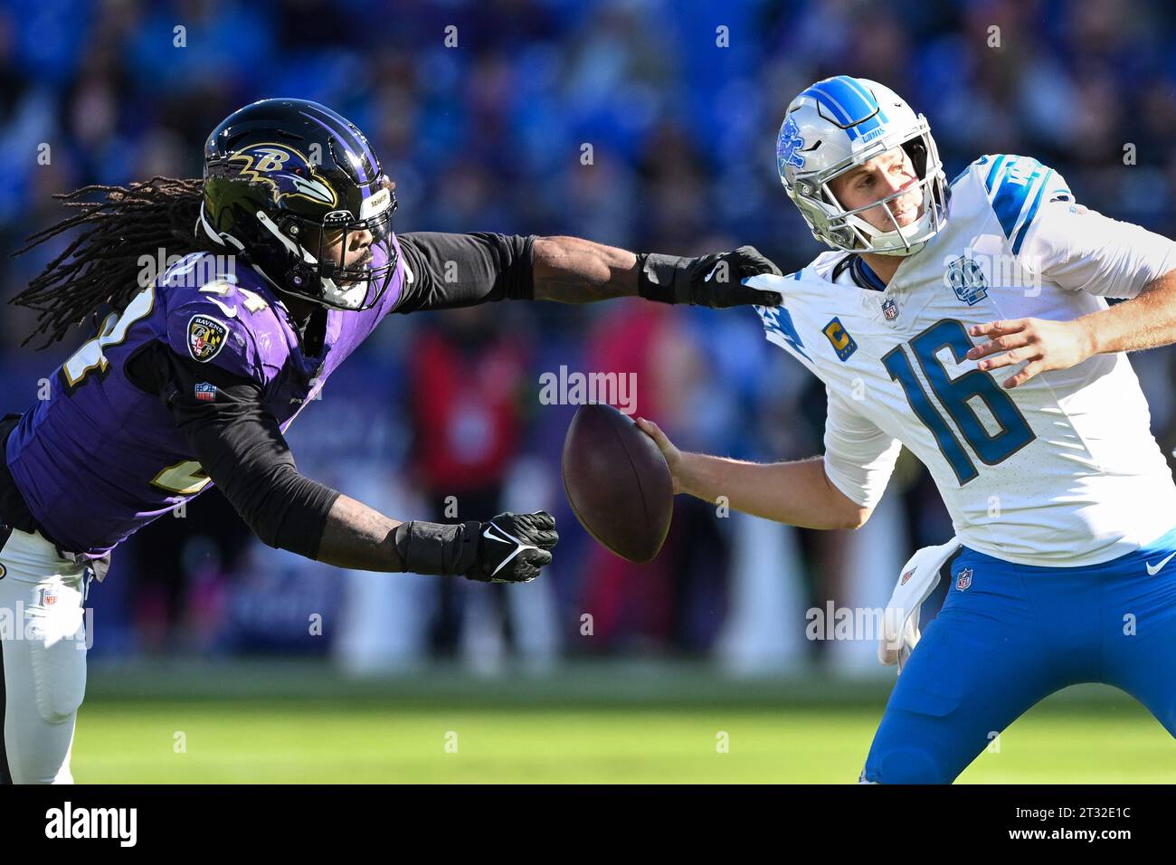 Baltimore, United States. 22nd Oct, 2023. Baltimore Ravens linebacker ...
