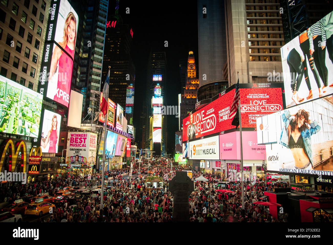 The Crowded Times Square at Night - Manhattan, New York City Stock ...