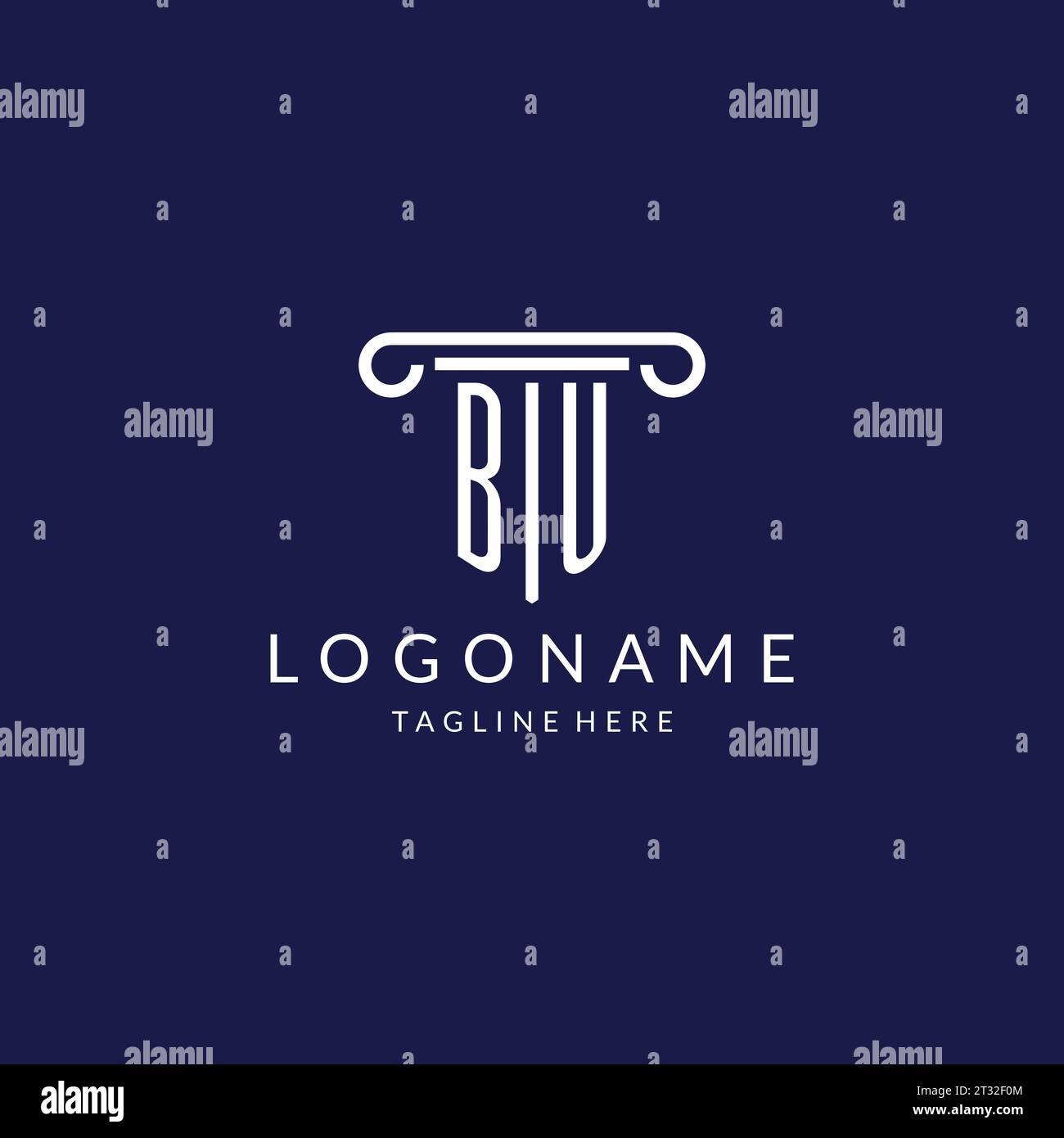 BU logo monogram with pillar shape designs vector Stock Vector Image ...