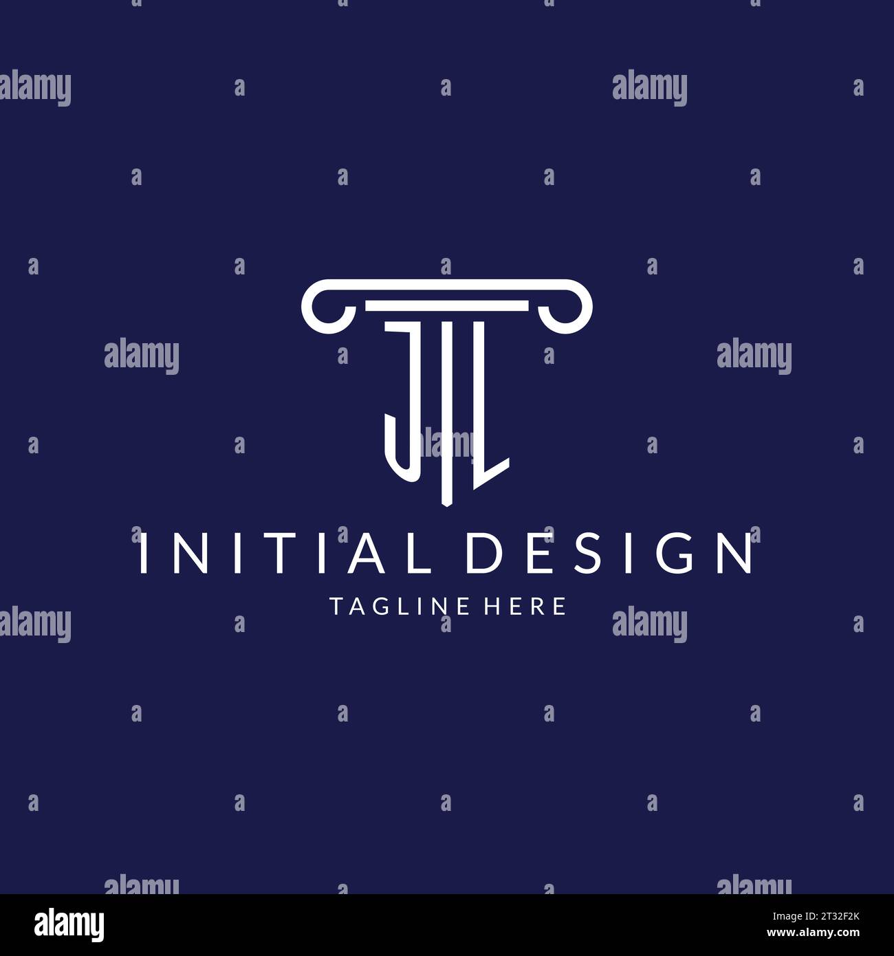 JL logo monogram with pillar shape designs vector Stock Vector Image ...