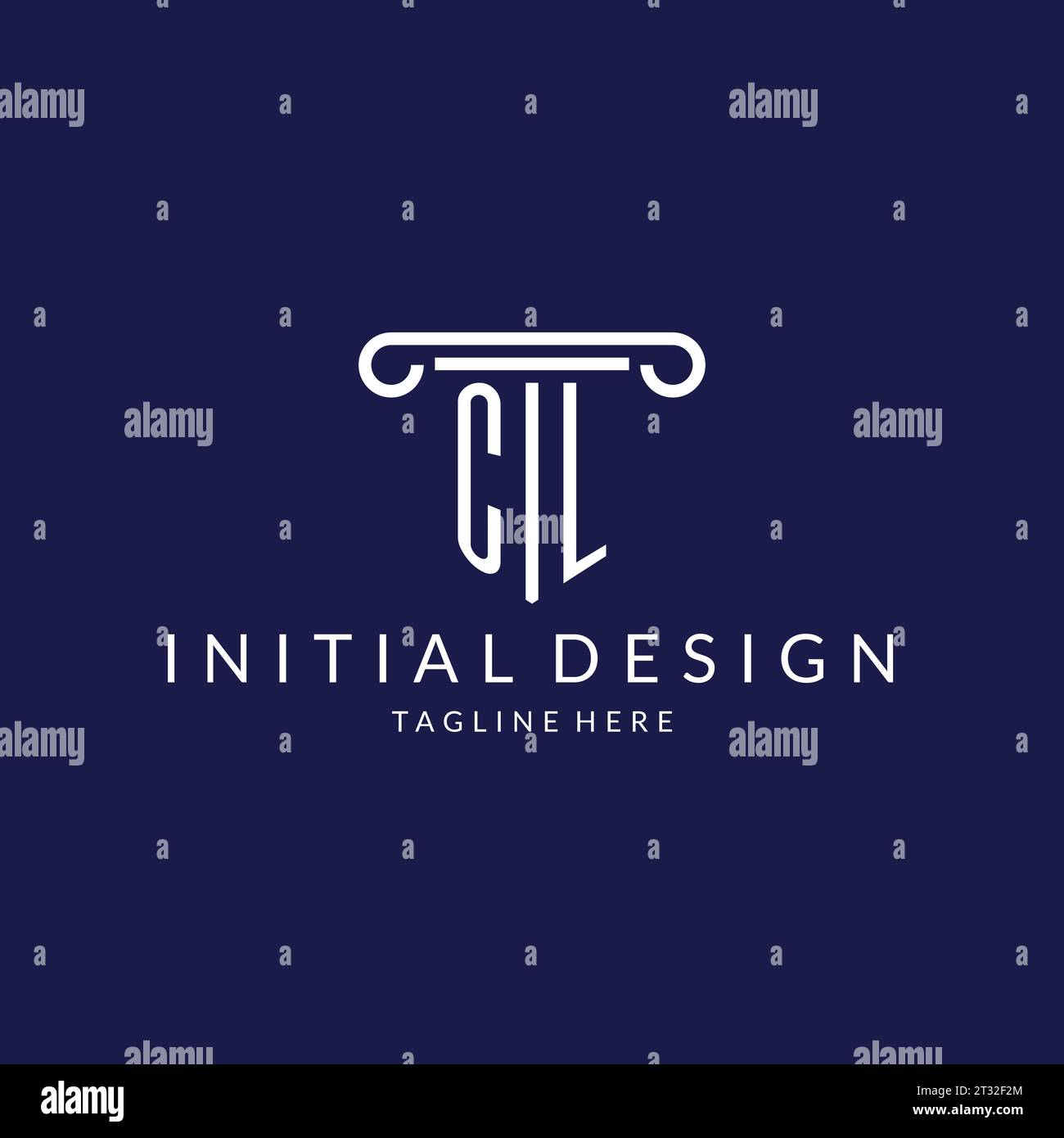 CL logo monogram with pillar shape designs vector Stock Vector Image ...