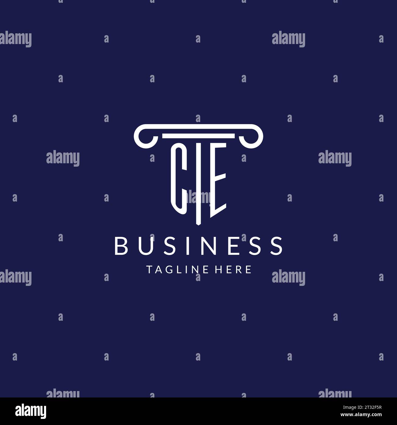 CE logo monogram with pillar shape designs vector Stock Vector Image ...