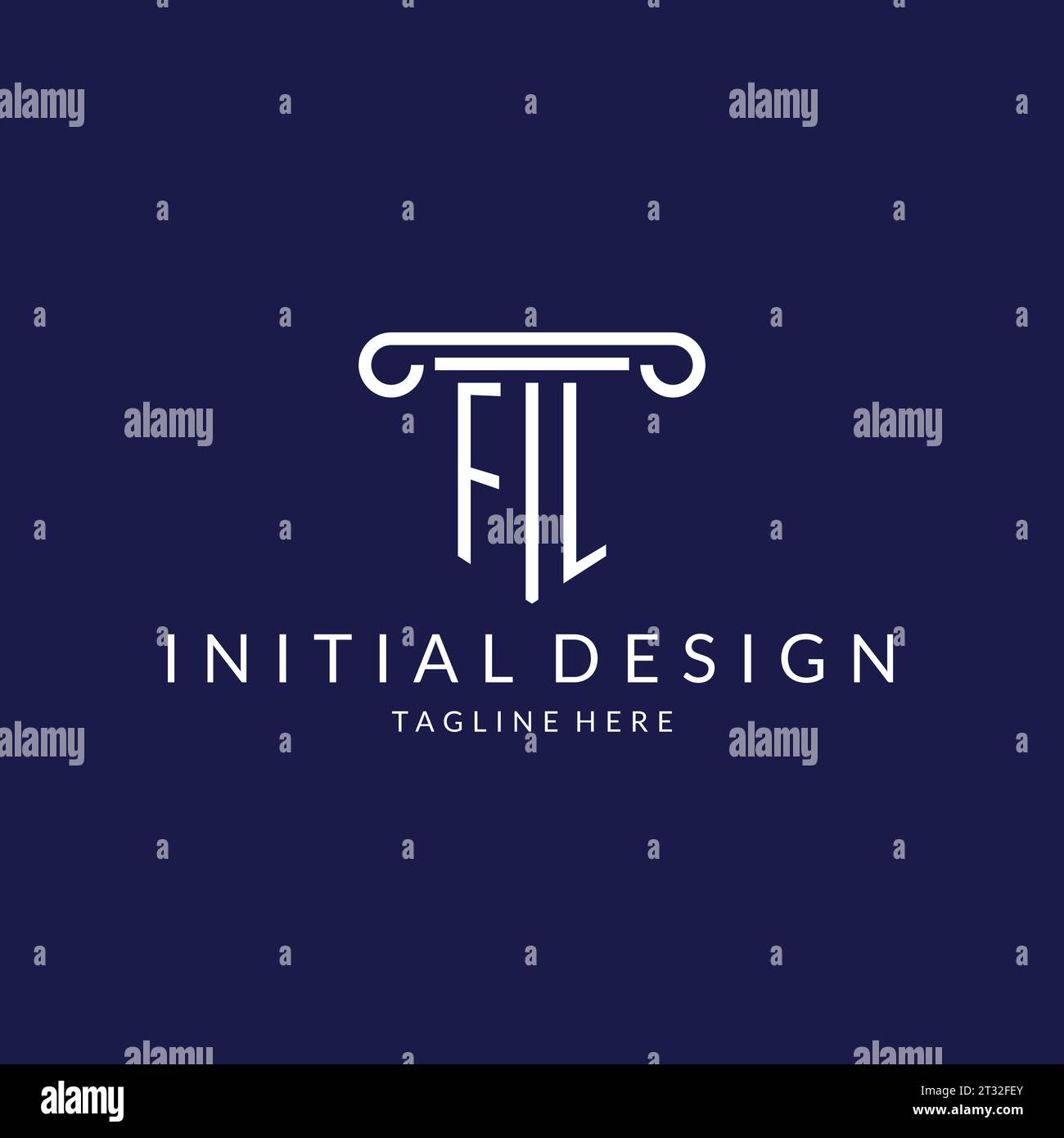 FL logo monogram with pillar shape designs vector Stock Vector Image ...