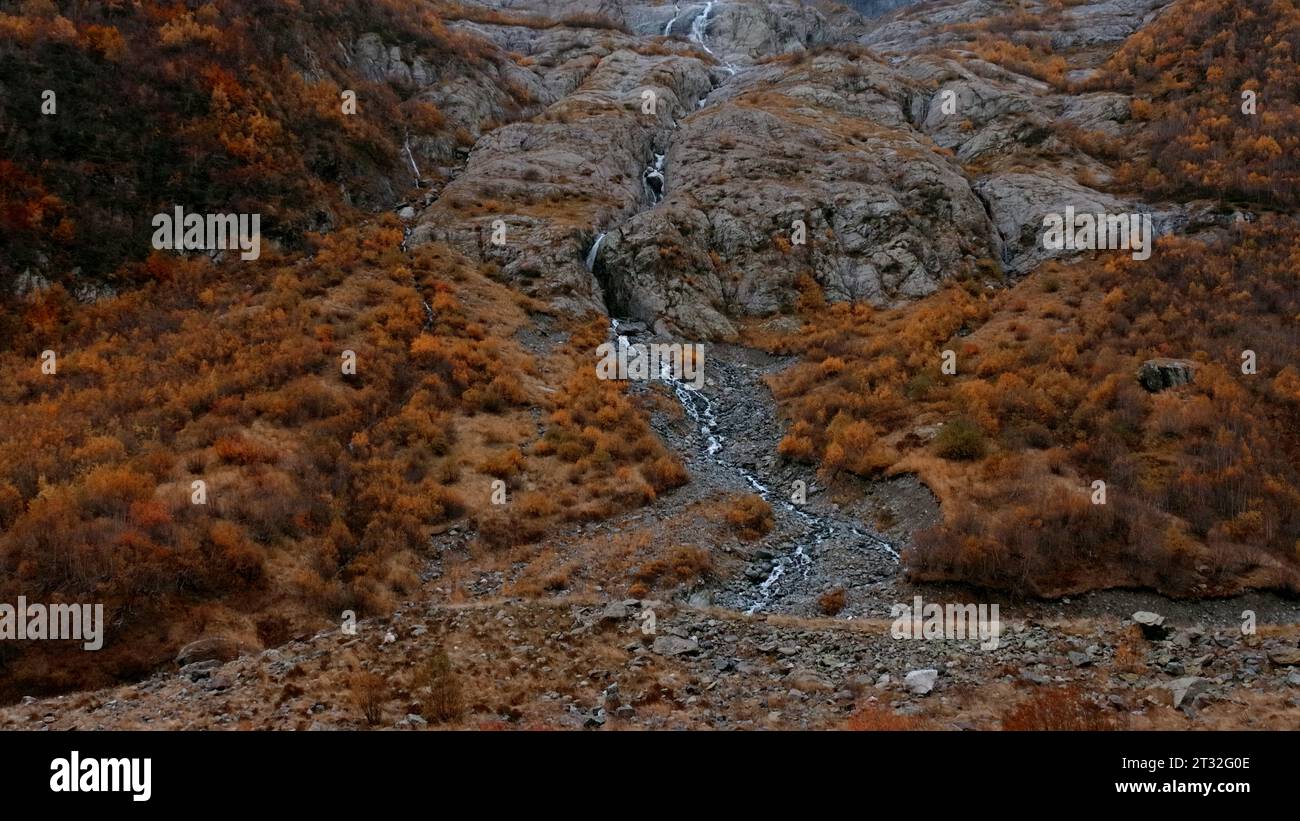 Deserted landscapes in nature. Creative. Huge mountains overgrown with ...