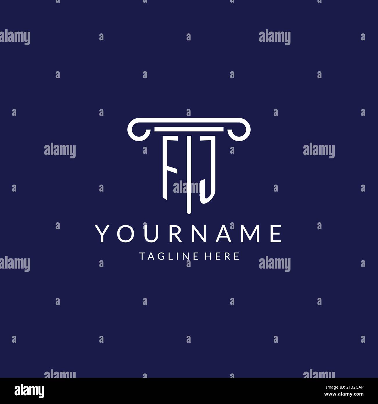 FJ logo monogram with pillar shape designs vector Stock Vector Image & Art - Alamy