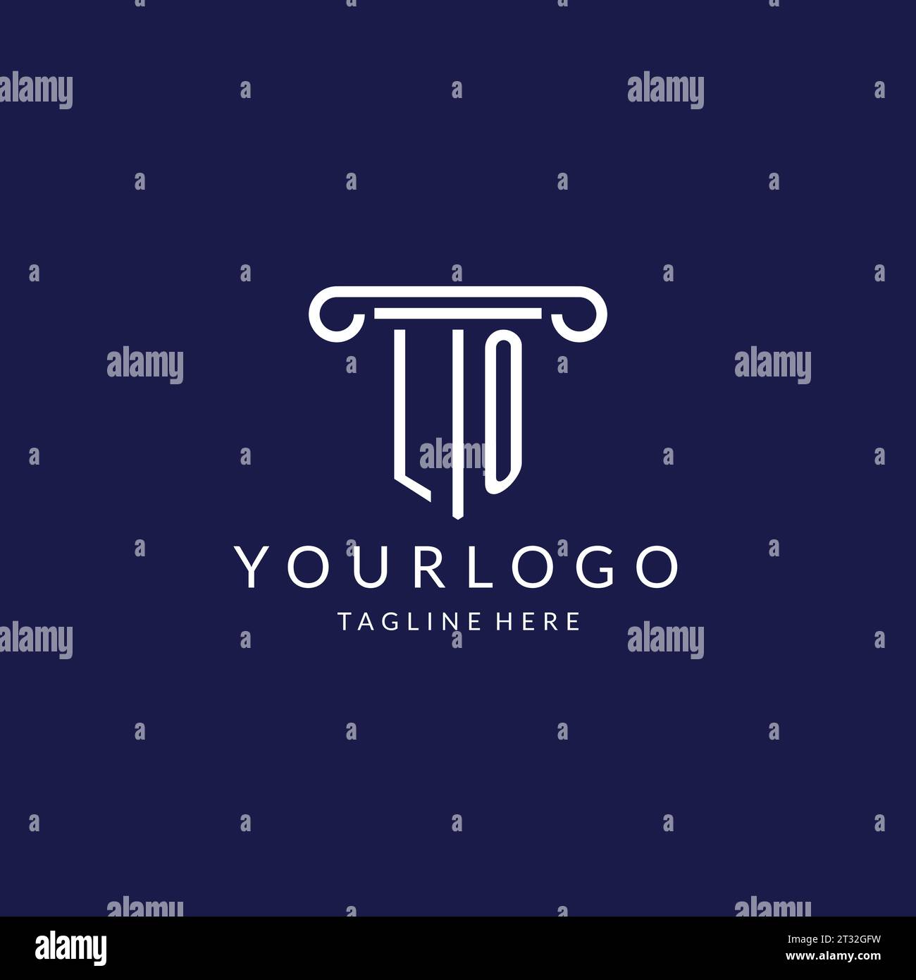 LO logo monogram with pillar shape designs vector Stock Vector Image ...