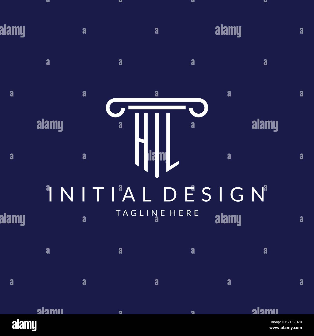 HL logo monogram with pillar shape designs vector Stock Vector Image ...
