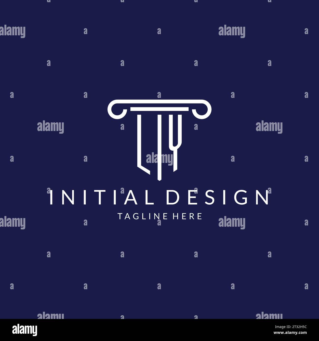 LY logo monogram with pillar shape designs vector Stock Vector Image ...