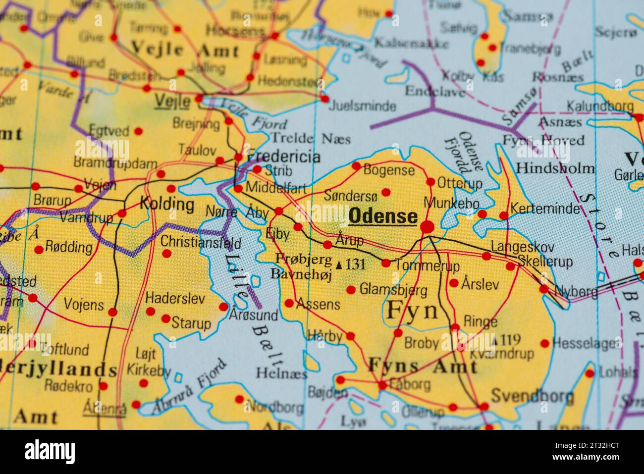 Gothenburg, Sweden - February 20 2022: Map of Odense in Denmark Stock ...
