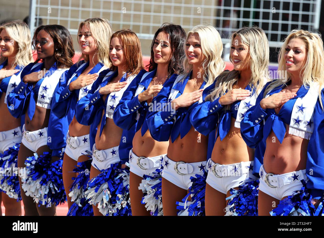 Austin, USA. 22nd Oct, 2023. Dallas Cowboys Cheerleaders on the grid ...