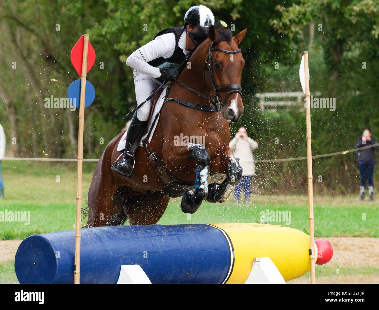 Kevin MCNAB of Australia with Wilfred Lancer during the cross-country at the Mondial du Lion d ...