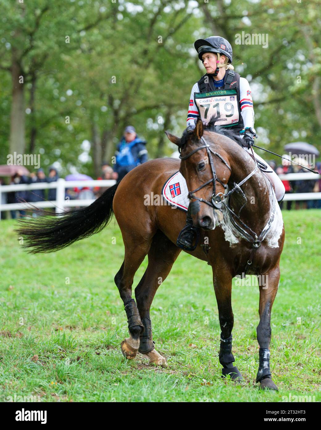 Yasmin Olsson SANDERSON of Norway with Cos Me Will during the cross-country at the Mondial du ...