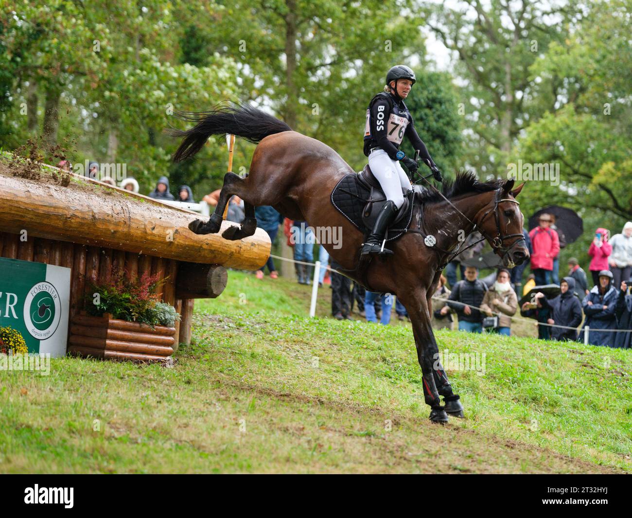 Anna SIEMER of Germany with Pirate Smile during the cross-country at ...