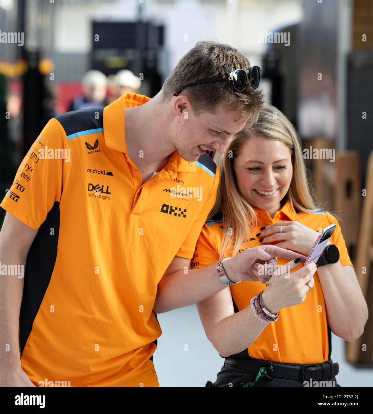Austin, Texas, USA. 22nd Oct, 2023. McLaren fans enjoying the energy on ...