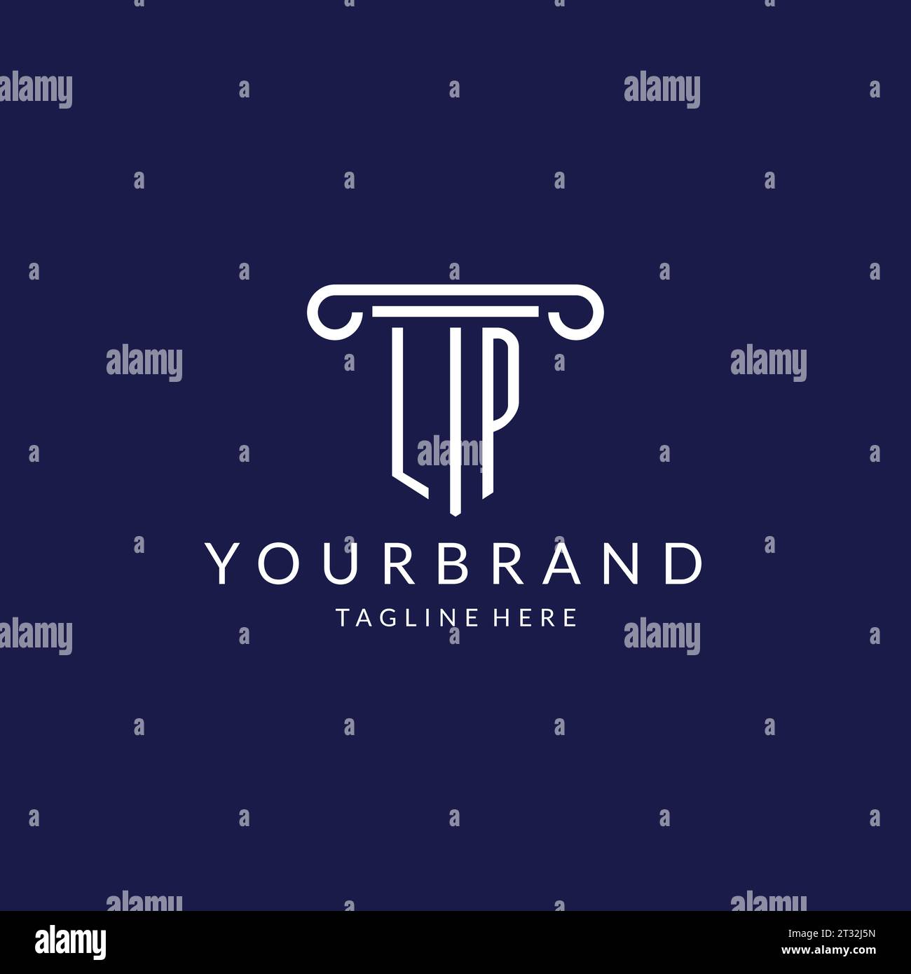 LP logo monogram with pillar shape designs vector Stock Vector Image ...