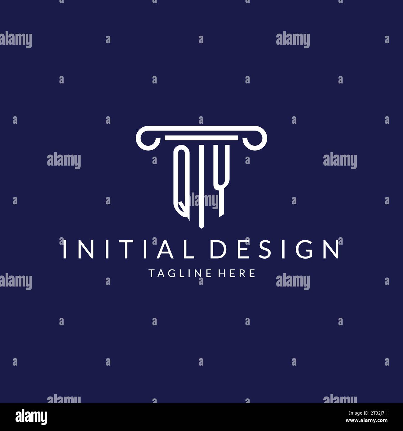 QY logo monogram with pillar shape designs vector Stock Vector Image ...