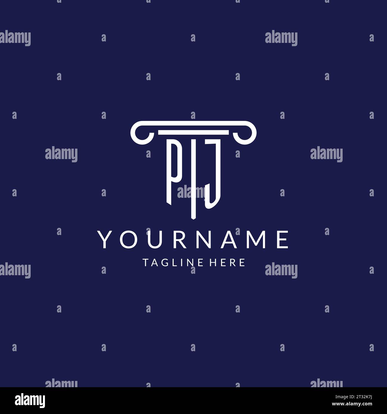 PJ logo monogram with pillar shape designs vector Stock Vector Image ...