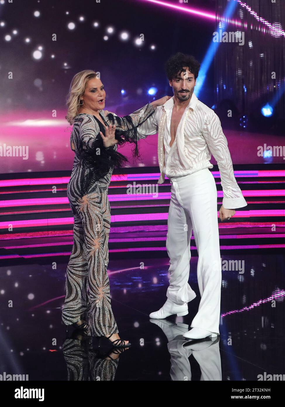 Rome, Italy. 21st Oct, 2023. Rome, Rai Auditorium of the Foro Italico, TV broadcast "Dancing ...