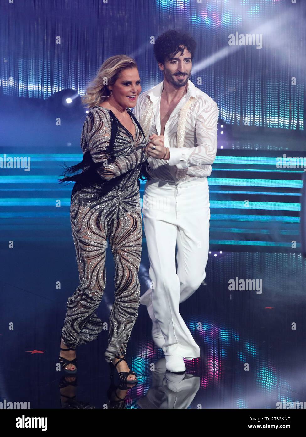 Rome, Italy. 21st Oct, 2023. Rome, Rai Auditorium of the Foro Italico, TV broadcast "Dancing ...