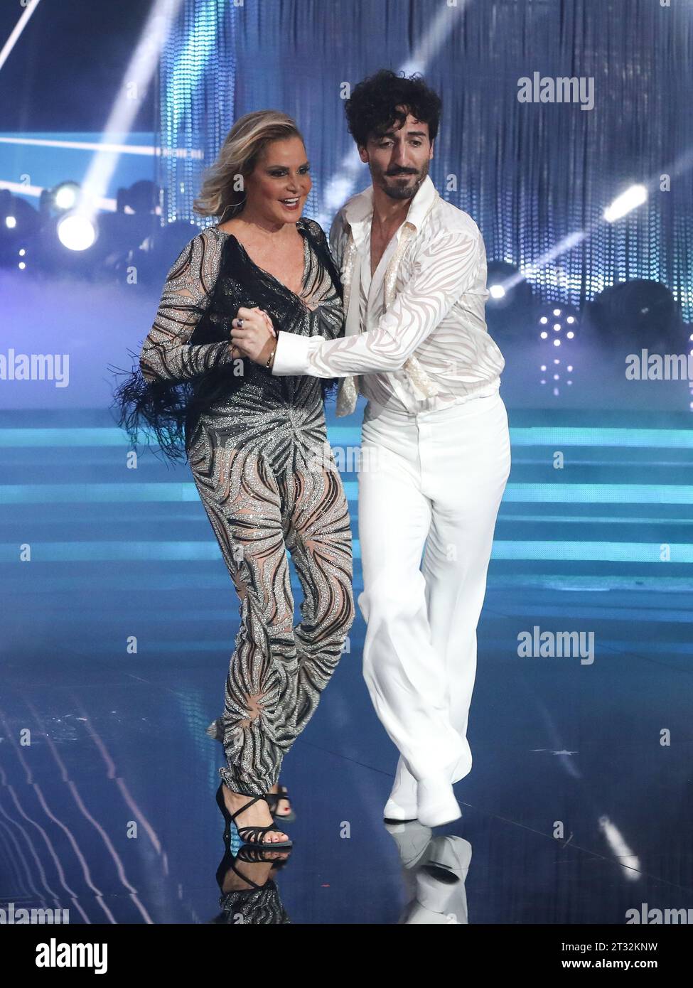 Rome, Italy. 21st Oct, 2023. Rome, Rai Auditorium of the Foro Italico, TV broadcast "Dancing ...