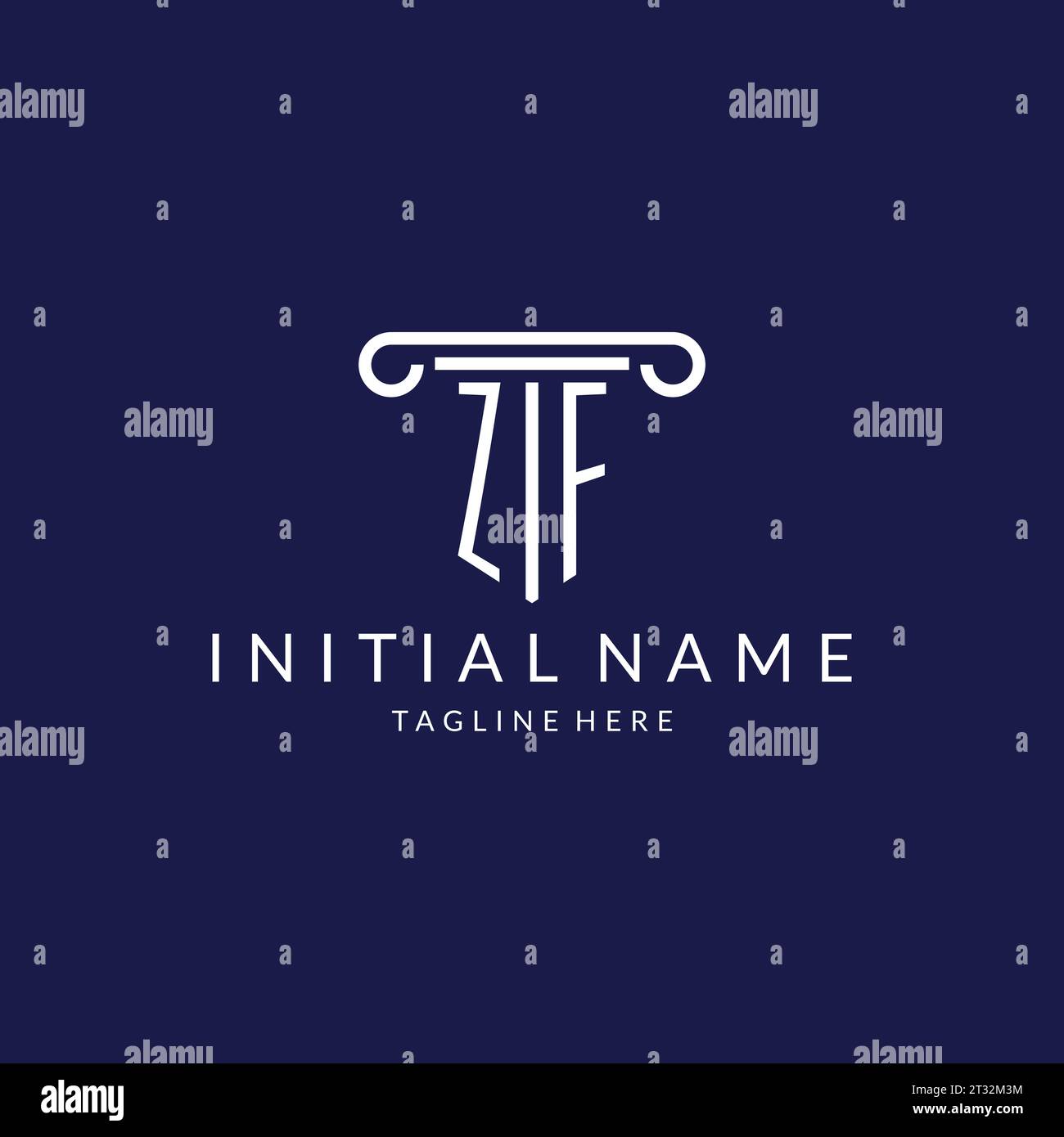 ZF logo monogram with pillar shape designs vector Stock Vector Image & Art - Alamy