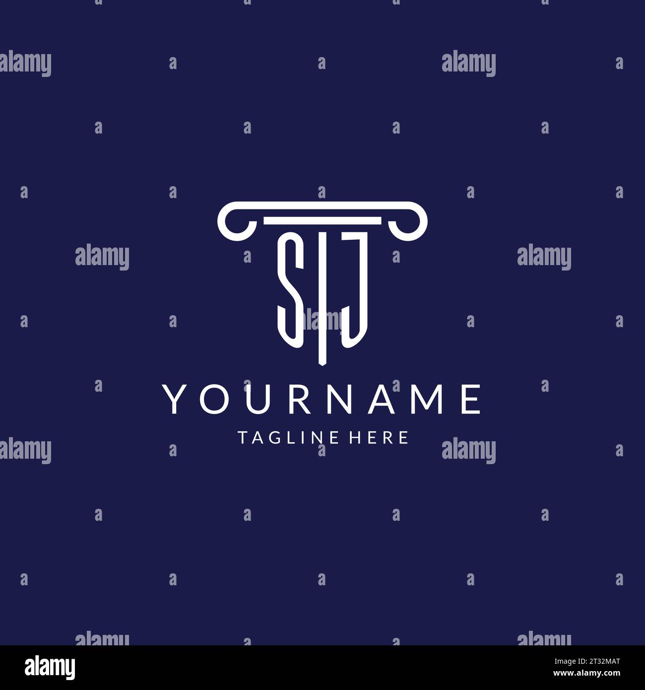 SJ logo monogram with pillar shape designs vector Stock Vector Image ...
