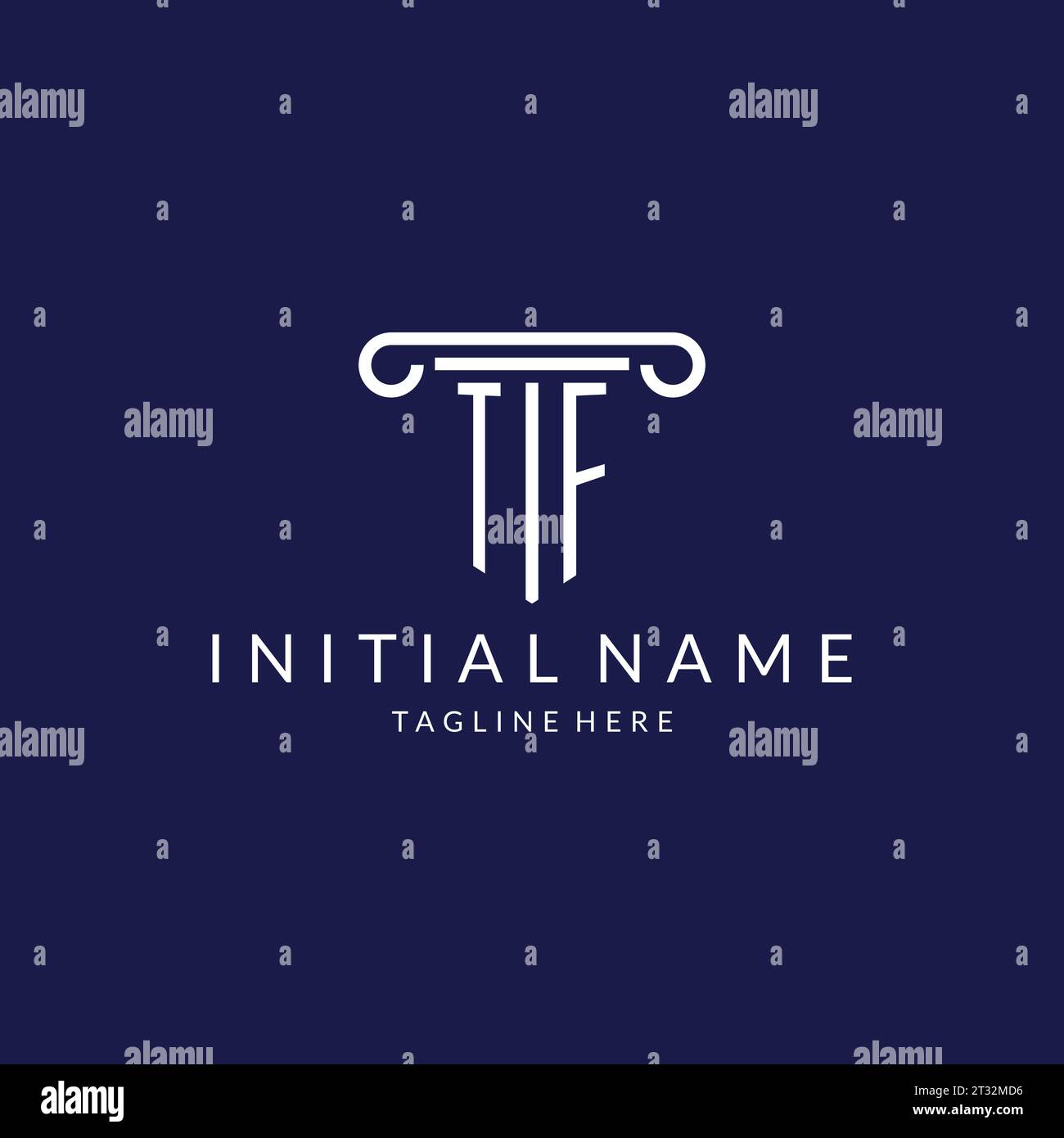 TF logo monogram with pillar shape designs vector Stock Vector Image ...