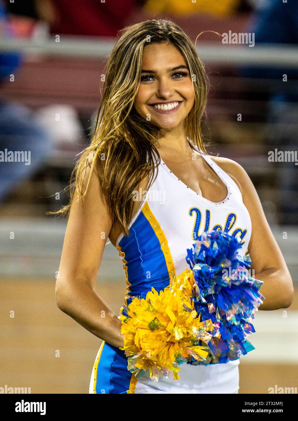 October 21 2023 Palo Alto, CA USA UCLA Cheerleaders on the sideline ...