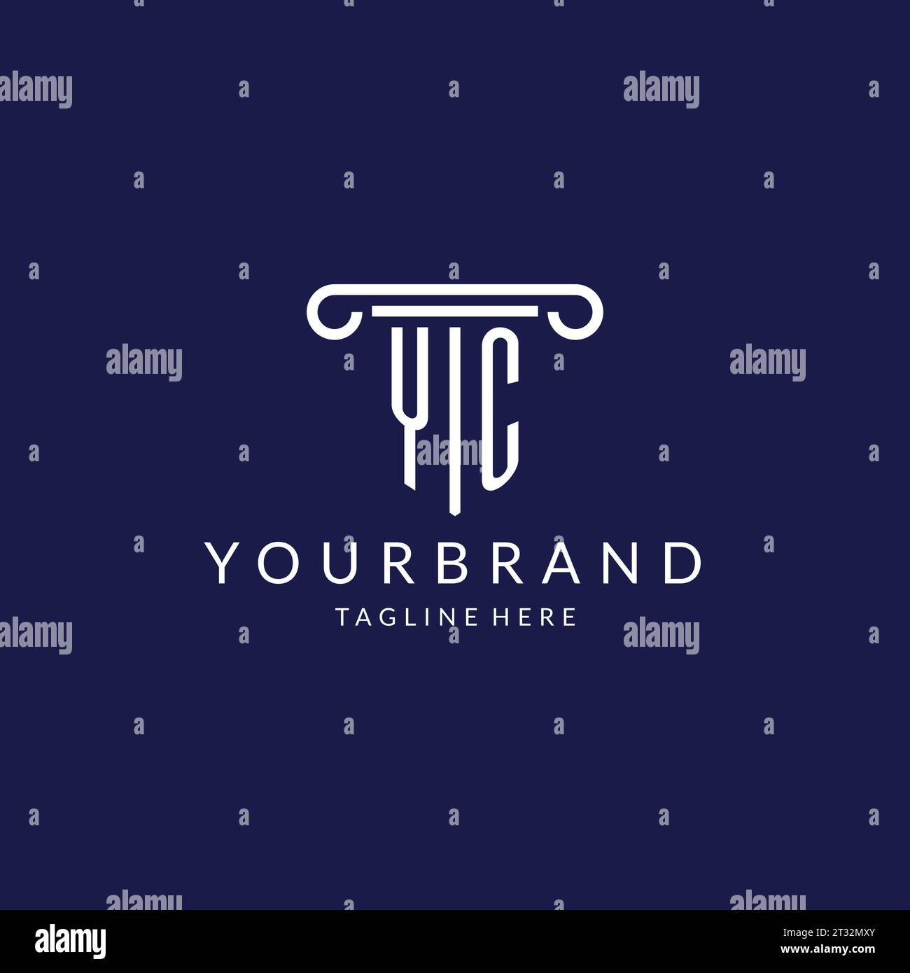 YC logo monogram with pillar shape designs vector Stock Vector Image ...