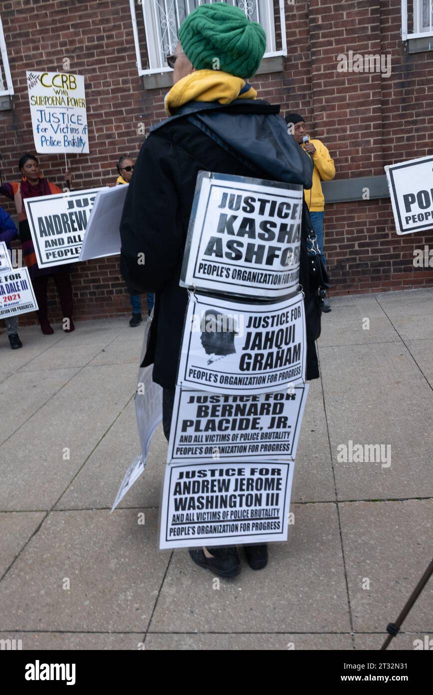 Newark, New Jersey, USA. 22nd Oct, 2023. Demonstrators are shown during ...