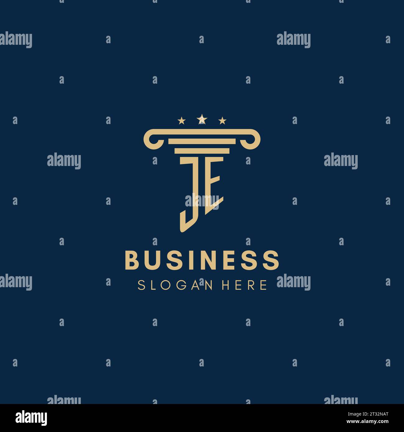 JE monogram initial logo with pillar and stars, legal firm design inspiration Stock Vector Image ...
