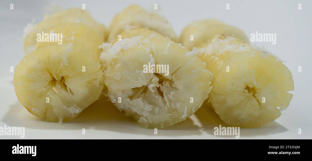 Singkong rebus or Boiled cassava accompanied by a sprinkling of grated ...