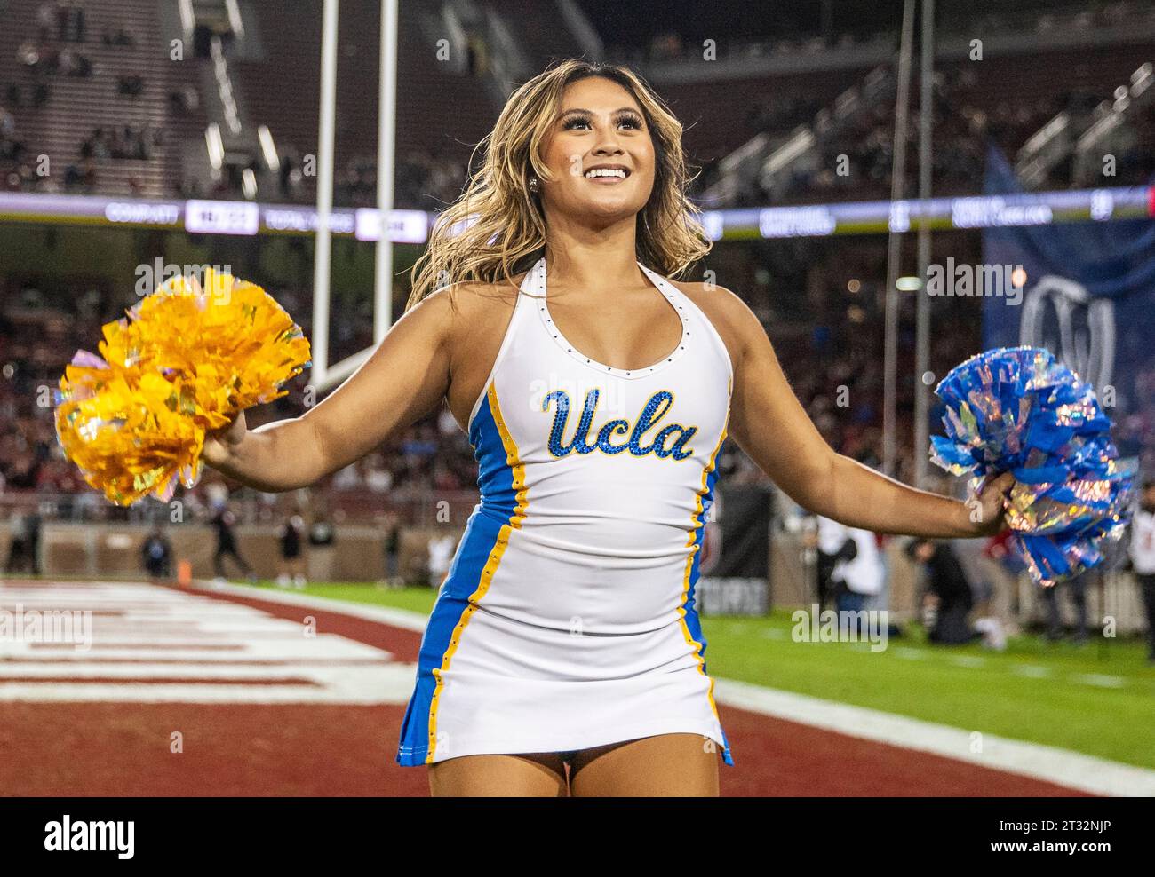 October 21 2023 Palo Alto, CA USA UCLA Cheerleaders on the sideline ...