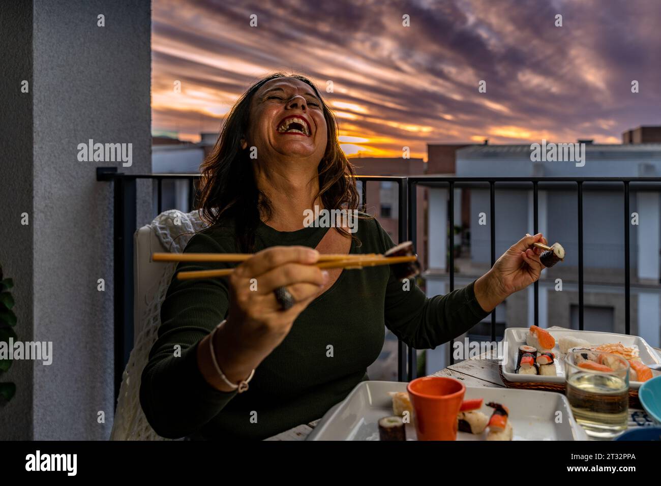 Attractive woman eating seafood hi-res stock photography and images - Alamy
